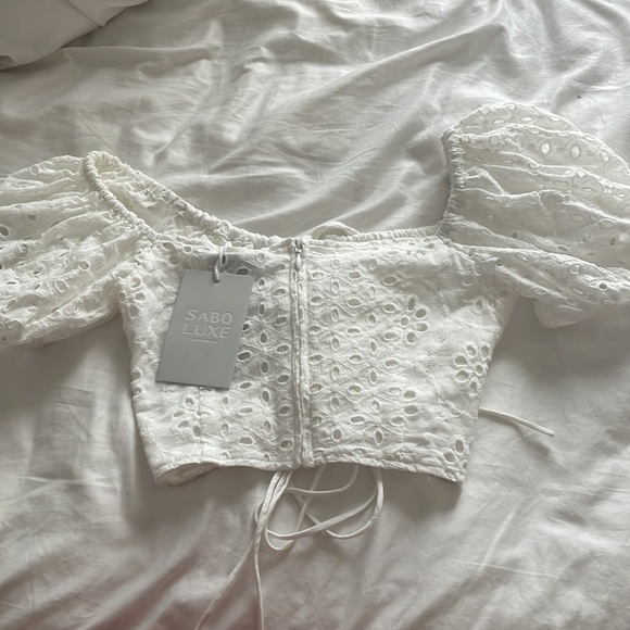 saboluxe | Tops | Saboluxe Lucien Be Eyelet Top | Poshmark